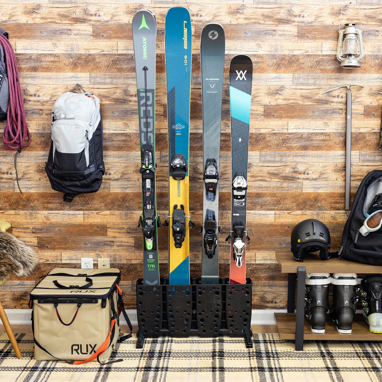 Freestanding Ski Storage Rack for 4 Pairs | Durable Polycarbonate Floor ...